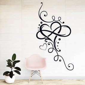 Zamilovaná dekorace srdce - vinylová samolepka na zeď 100x55cm