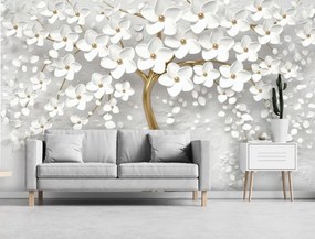 Fototapeta - Strom a bílé květy (254x184 cm)