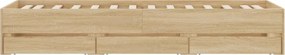 Rám postele se zásuvkami dub sonoma 100x200 cm kompozitní dřevo 3207289