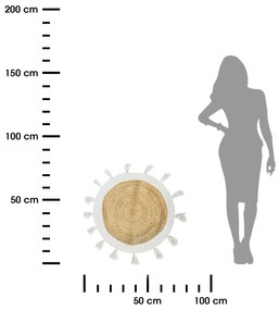 Koberec Tassa, (fi) 80 cm, béžová/bílá