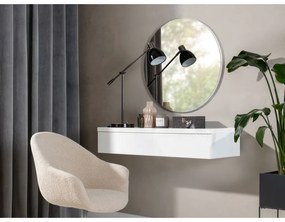 Toaletní stolek Wopandi se zrcadlem, Barva: bílá / bílá lesk