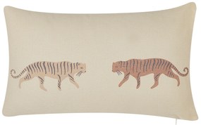 Sada 2 polštářů s motivem tygra 30 x 50 cm béžová NIEREMBERGIA Beliani