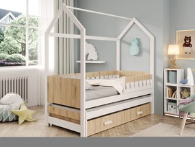 ADRK Furniture Postel Domek Jaspis s matrací CH-JAS-WO-200-M