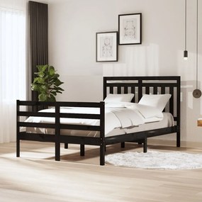 Rám postele černý masivní dřevo 120 x 200 cm,  3100653 HangarStore.cz