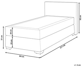 Kontinentální postel z ekokůže bílá 90 x 200 cm PRESIDENT  Beliani