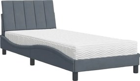 Postel s matrací Hanko tmavě šedá 90 x 200 cm samet 3208575