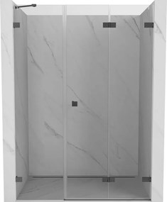 Mexen Lunar-F, pravé sklápěcí sprchové dveře 120 cm, 8mm čiré sklo, grafitový profil, 836S-120-050-95-00-P
