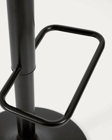 Matně černá barová židle s nastavitelnou výškou z imitace kůže (výška sedáku 60 cm) Orlando-T – Kave Home