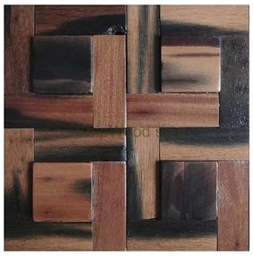 Dřevěná lodní mozaika - obkladový panel 300 x 300 x 10 - 13 mm (0,09 m²)