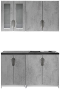 Kuchyně Macháček kuchyňská linka 140 cm barva beton korpus šedý