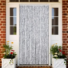 Závěs proti hmyzu bílý a šedý 100 x 220 cm Chenille 284281