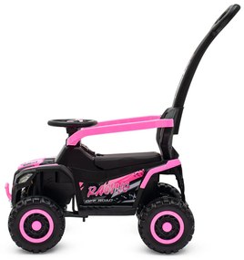 Dětské elektrické odrážedlo Baby Mix Ruggy s vodící tyčí baby pink