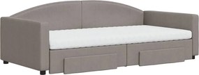 Válenda s přistýlkou a zásuvkami taupe 100 x 200 cm textil 3197250