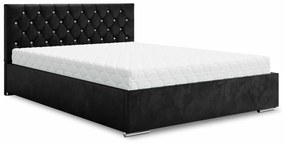 Manželská postel 160 cm Kerry (černá) (s roštem a úložným prostorem). 1047012