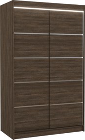 ADRK Furniture Posuvná skříň s LED osvětlením BENISSO 120 ADRK-SW-BEN-CH-120+L