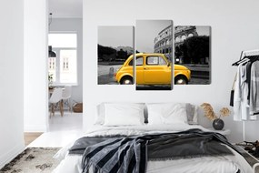 Vícedílný obraz Žluté Retro Auto Na Pozadí Kolosea Nedostatek Nedostatek Plátno Canvas 60x40