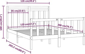 vidaXL Rám postele masivní borovice 120 x 200 cm [3107024] Barva: Bílá