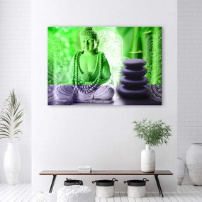 Obraz na plátně Buddha green zen spa - 120x80 cm