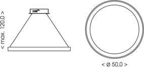 BRILAGI - LED Stm lustr na lanku FALCON SLIM LED/42W/230V pr. 50 cm béžová + DO