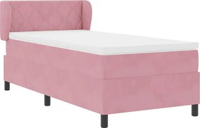 Postel s boxspringem s polštářem Růžová 100 x 200 cm samet 3340435
