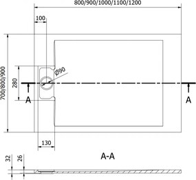 Mexen Otto, SMC obdélníková sprchová vanička 120 x 80 cm, černá, 4N708012