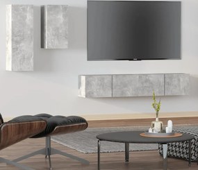 vidaXL 4dílný set TV skříněk kompozitní dřevo [3114624] Barva: Betonová šedá