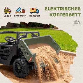 AIYAPLAY Elektrické vozidlo, 2 motory, zavazadlový prostor, design UTV, hudební funkce, zelené