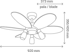Sulion 072645 TONES, stropní ventilátor se světlem