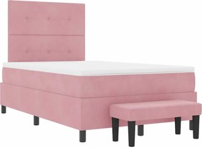 Postel s boxspringem s čelo Růžová 200 x 120 cm samet 3344509