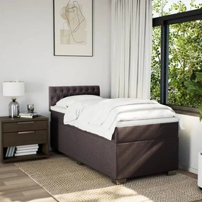 Box spring postel s matrací tmavě hnědá 100 x 200 cm textil 3285809