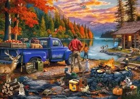 RAVENSBURGER Puzzle Západ slunce u jezera / 300 dílků / 70 x 50 cm