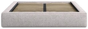 Béžová čalouněná dvoulůžková postel s úložným prostorem s roštem 180x200 cm Simon – Micadoni