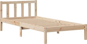 Postel s knihovnou bez matrace 90 x 190 cm masivní borovice 3321729