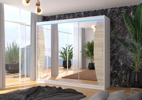 Posuvná skříň se zrcadlem a LED osvětlením DIEGO 250