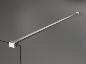 Mexen Kioto+, sprchová zástěna Walk-In s poličkou a věšákem 140 x 200 cm, 8mm sklo vzor zrcadlo, broušená ocel profil, 800-140-121-97-50
