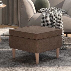 Stolička s dřevěnými nohami taupe textil