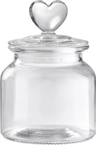 SWEET HEART Dóza skleněná srdce 650 ml