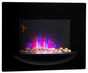 Klarstein Feuerschale, elektrický krb, 1800 W, iluze plamenů, dekorativní kameny, černý