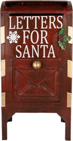 Červená kovová dekorační schránka Letters for Santa - 27*21*53 cm