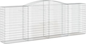 Klenuté gabionové koše 8 ks 400x50x140/160cm pozinkované železo 3147028