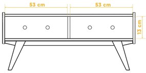 Lavice s úložným prostorem z dubového dřeva s modrým sedákem Retro - The Beds