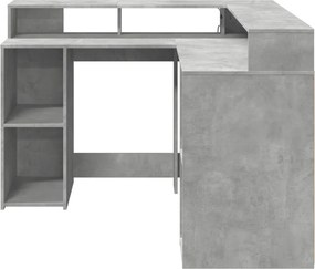 Psací stůl s LED betonově šedý 130x130x91 cm kompozitní dřevo 3309450