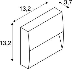 LA 1002869 DOWNUNDER OUT square WL, Outdoor, nástěnné vestavné LED svítidlo, antracitové, 3000K - BIG WHITE (SLV)