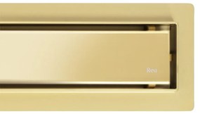 Rea Neox Pro, odtokový žlab 60 cm s rotačním sifonem, zlatá matná, REA-G2743