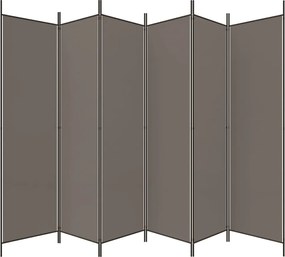 vidaXL 6dílný paraván 300 x 220 cm textil [350206] Barva: antracitová