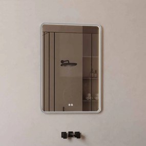 Mereo Mereo, LED zrcadlo hranaté 60x80 cm z rámu z broušené oceli, MER-CN171S