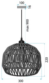 Toolight Boho, závěsné svítidlo 1xE27 APP1293-1CP, zelená, OSW-03805