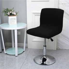 Elastické potahy na židle s nízkým opěradlem, barové židle Motiv: černá