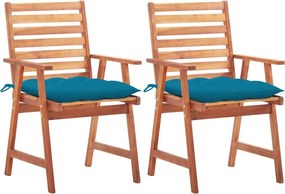 vidaXL Zahradní jídelní židle 2 ks s poduškami masivní akáciové dřevo [3064338] Barva: antracitová