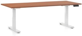 Výškově nastavitelný stůl OfficeTech D, 180 x 80 cm - bílá podnož Barva: Buk